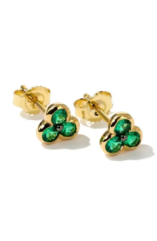 MARK HENRY Trinity Stud Earrings - Emerald