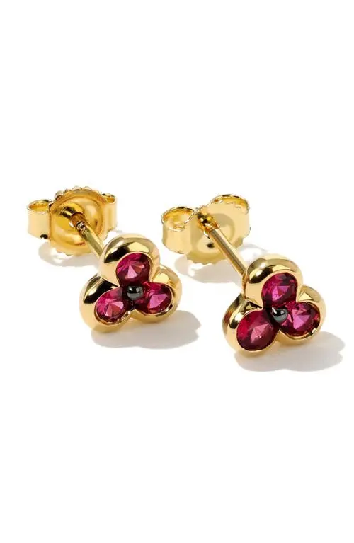 MARK HENRY Trinity Stud Earrings - Ruby