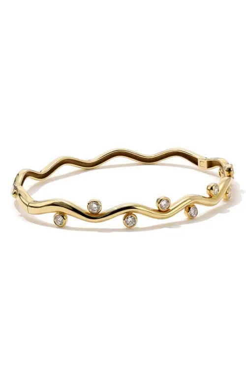 MARK HENRY 18k Gold Wavy Bangle - Diamond
