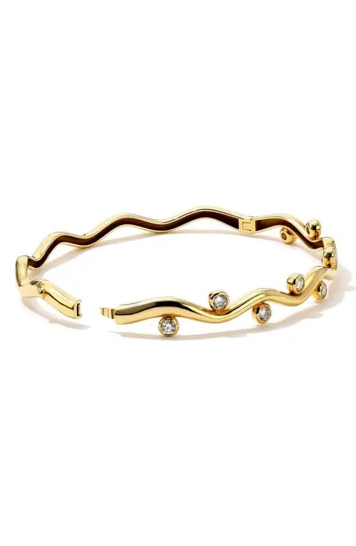 MARK HENRY 18k Gold Wavy Bangle - Diamond