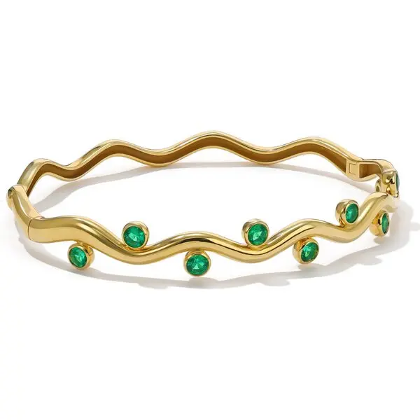 MARK HENRY Riva Crest Gemstone Bangle - Emerald