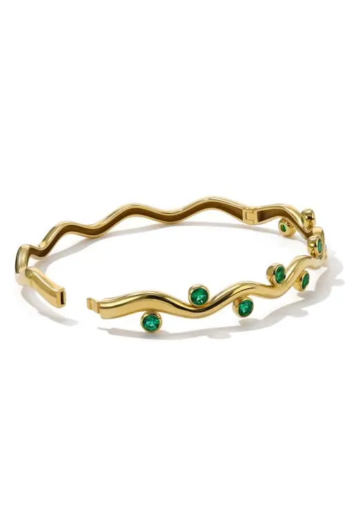 MARK HENRY Riva Crest Gemstone Bangle - Emerald