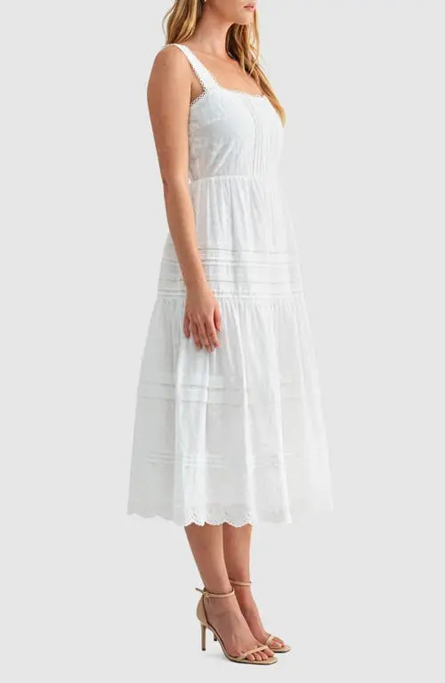 QUINCY MAE Embroidered Cotton Fit & Flare Midi Sundress