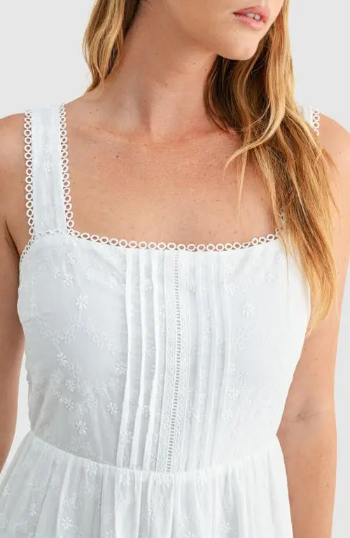 QUINCY MAE Embroidered Cotton Fit & Flare Midi Sundress