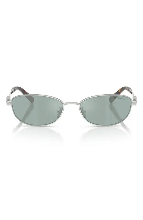 Tiffany & Co. 56mm Oval Sunglasses - Silver/azure Mirror Silver