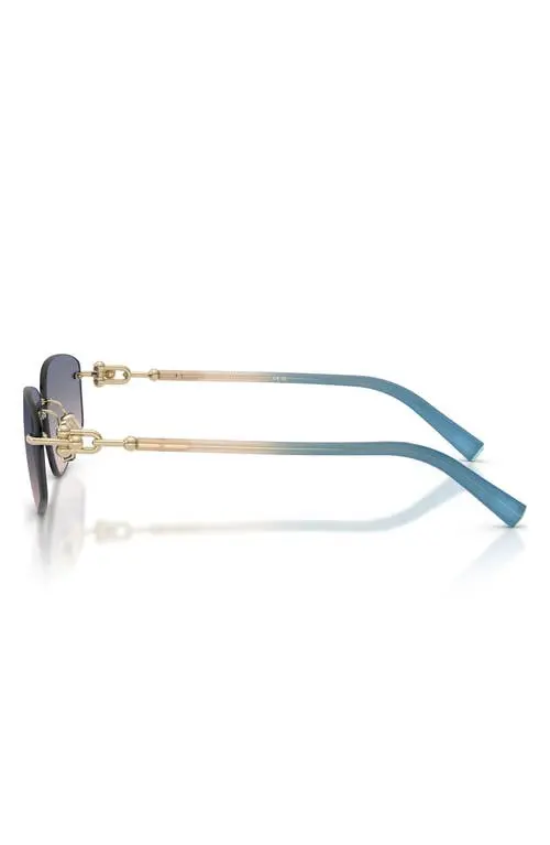 Tiffany & Co. 59mm Irregular Rectangular Sunglasses - Gold/brown Gradient Blue