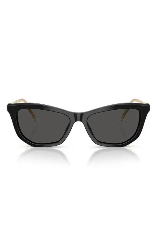 SWAROVSKI 56mm Cat Eye Sunglasses - Black/dark Grey