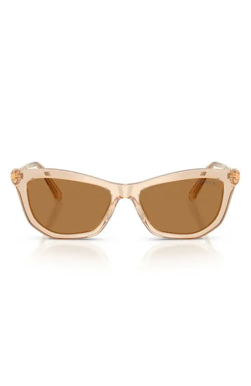 SWAROVSKI 56mm Cat Eye Sunglasses - Transparent Beige/bronze