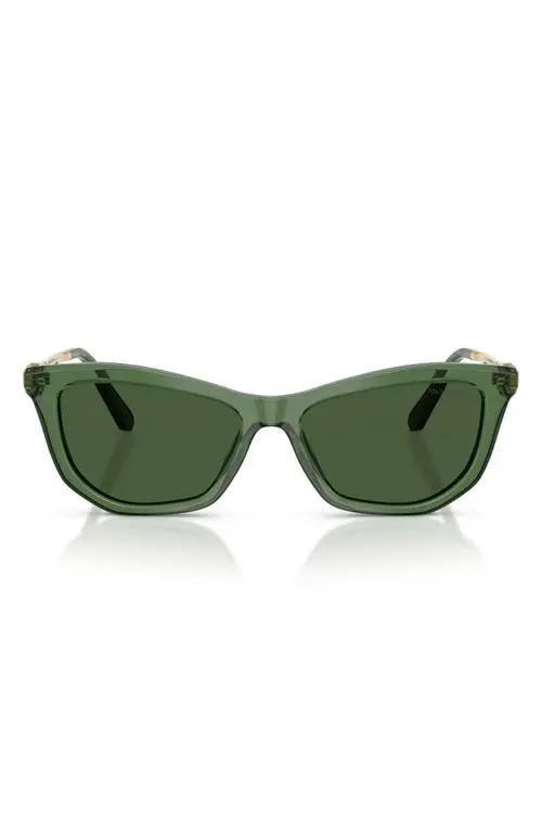 SWAROVSKI 56mm Cat Eye Sunglasses - Transparent Green/dark Green