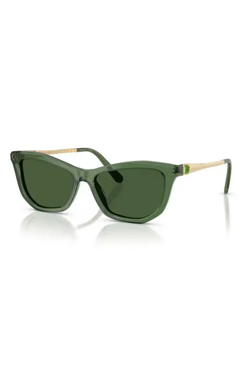 SWAROVSKI 56mm Cat Eye Sunglasses - Transparent Green/dark Green