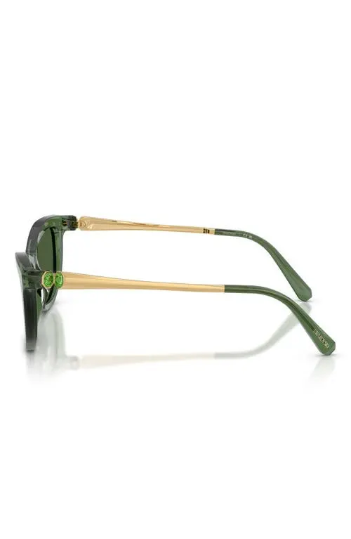 SWAROVSKI 56mm Cat Eye Sunglasses - Transparent Green/dark Green