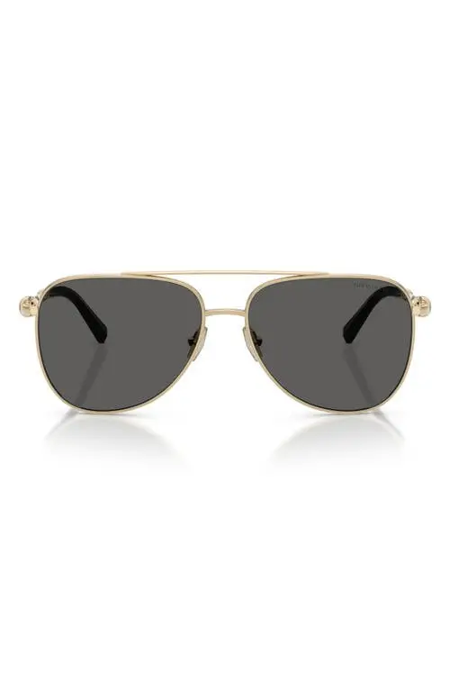 Tiffany & Co. 59mm Pilot Sunglasses - Pale Gold/dark Grey