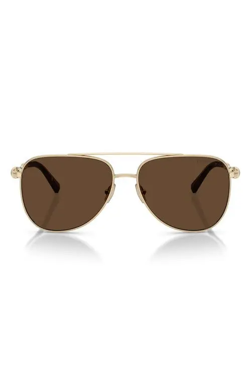 Tiffany & Co. 59mm Pilot Sunglasses - Pale Gold/light Brown