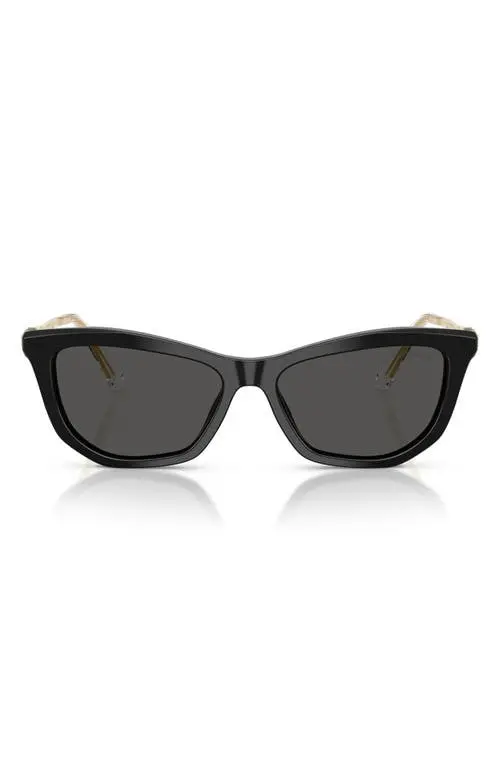 SWAROVSKI 56mm Cat-eye Sunglasses - Black/dark Grey