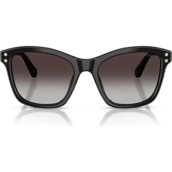 SWAROVSKI 54mm Embellished Square Sunglasses - Black/gradient Grey