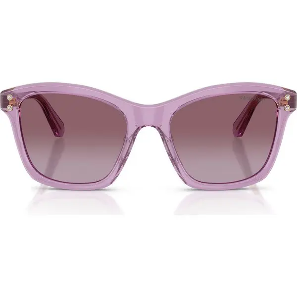 SWAROVSKI 54mm Embellished Square Sunglasses - Transparent Amethyst/violet