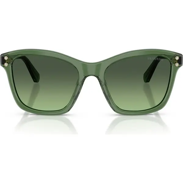 SWAROVSKI 54mm Embellished Square Sunglasses - Transparent Green/green