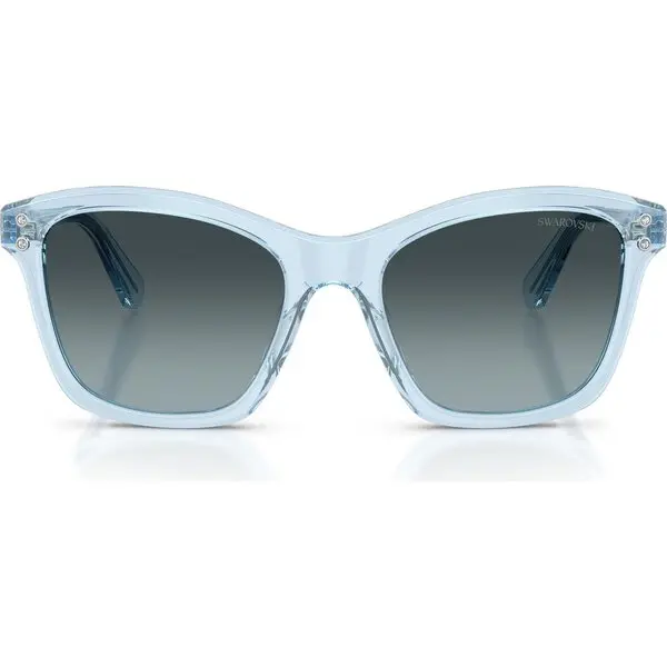 SWAROVSKI 54mm Embellished Square Sunglasses - Transparent Light Blue/blue