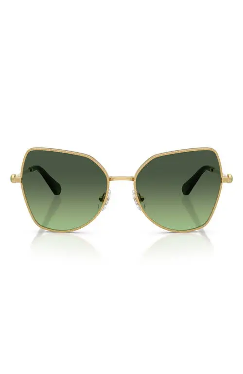 SWAROVSKI 58mm Butterfly Sunglasses - Gold/gradient Green