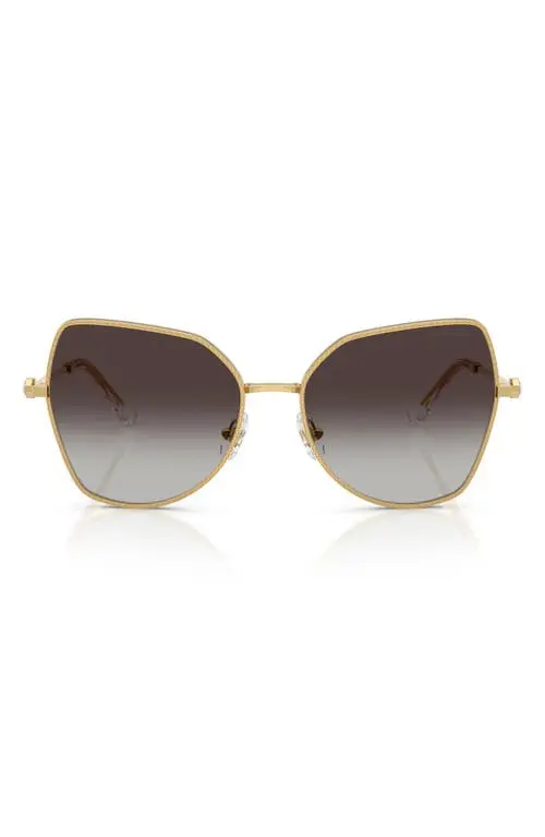 SWAROVSKI 58mm Butterfly Sunglasses - Gold/gradient Grey