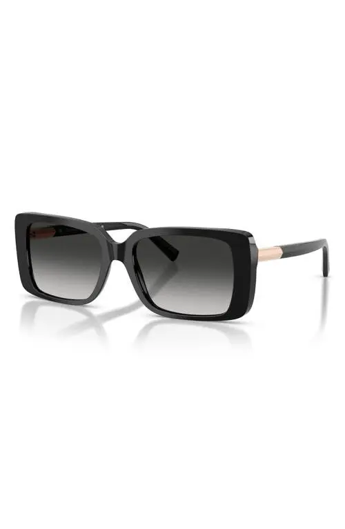 Tiffany & Co. 55mm Rectangular Sunglasses - Black/grey Gradient