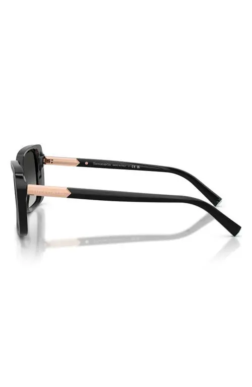 Tiffany & Co. 55mm Rectangular Sunglasses - Black/grey Gradient