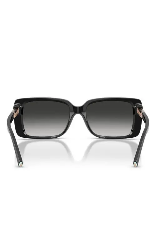 Tiffany & Co. 55mm Rectangular Sunglasses - Black/grey Gradient