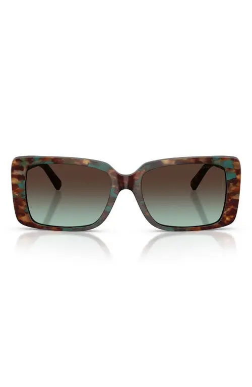 Tiffany & Co. 55mm Rectangular Sunglasses - Brown Tiffany Havana/azure