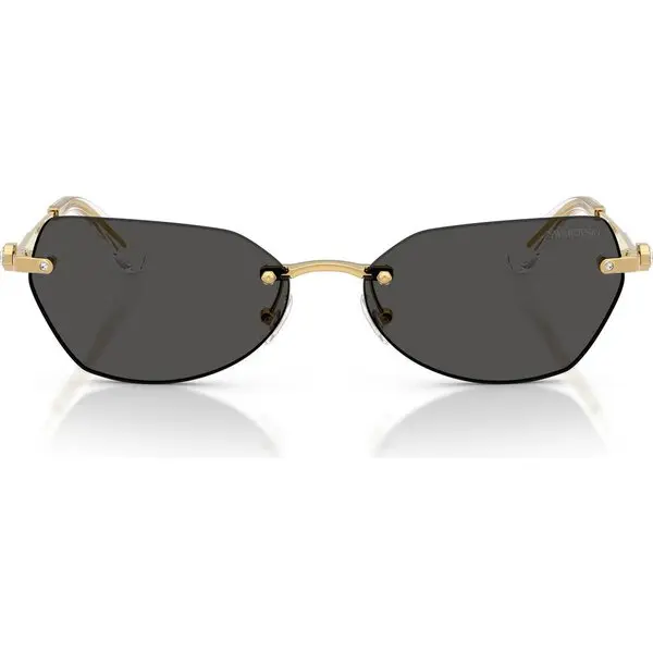 SWAROVSKI 58mm Irregular Sunglasses - Gold/dark Grey