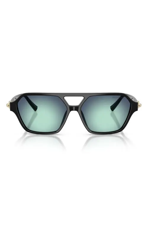 Tiffany & Co. 58mm Square Sunglasses - Black/azure Radial Blue