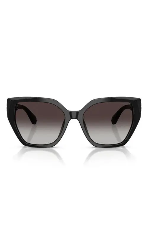 SWAROVSKI 56mm Irregular Sunglasses - Black/gradient Grey