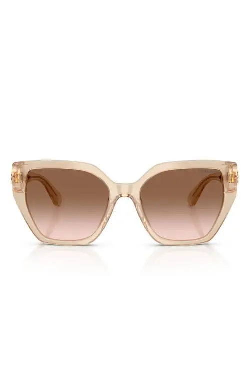 SWAROVSKI 56mm Irregular Sunglasses - Milky Beige/gradient Borwn