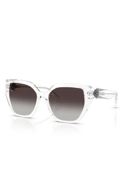 SWAROVSKI 56mm Irregular Sunglasses - Transparent/gradient Grey
