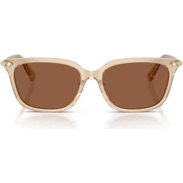 SWAROVSKI 56mm Pillow Sunglasses - Milky Beige/bronze
