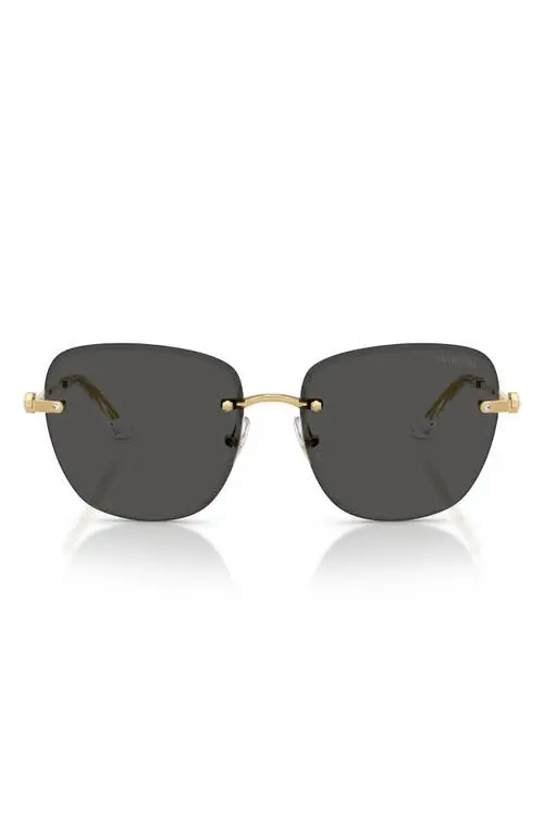 SWAROVSKI 58mm Square Sunglasses - Gold/dark Grey