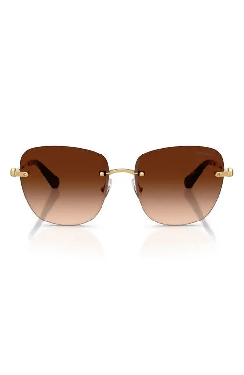 SWAROVSKI 58mm Square Sunglasses - Gold/gradient Dark Brown