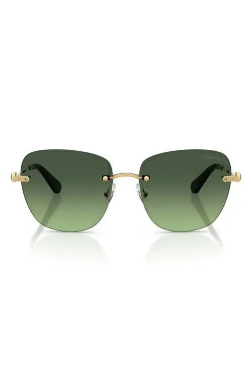 SWAROVSKI 58mm Square Sunglasses - Gold/gradient Green