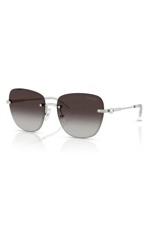 SWAROVSKI 58mm Square Sunglasses - Silver/gradient Grey