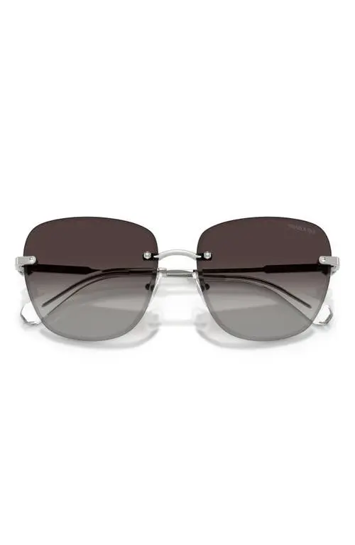 SWAROVSKI 58mm Square Sunglasses - Silver/gradient Grey