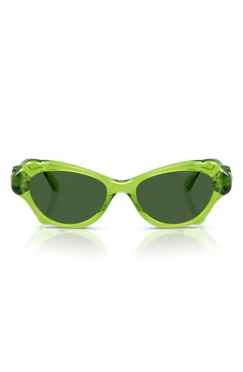 SWAROVSKI 52mm Cat Eye Sunglasses - Transparent Green/dark Green