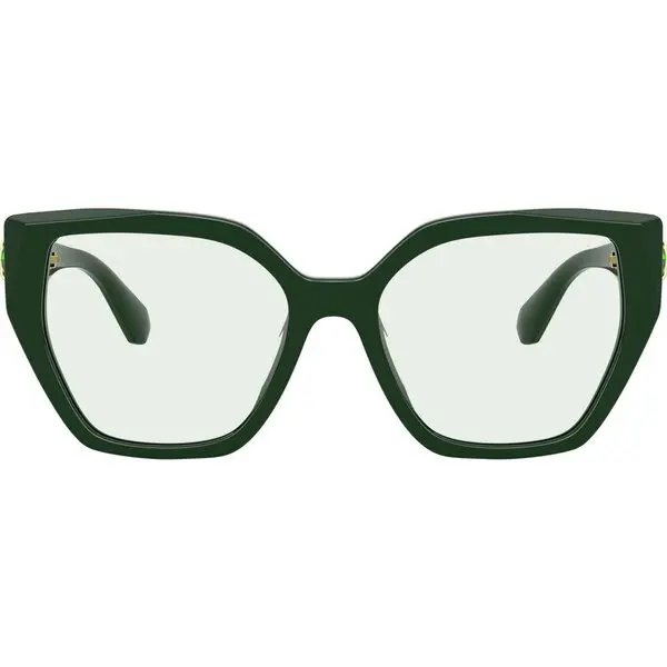 SWAROVSKI 56mm Irregular Sunglasses - Dark Green/transition Green