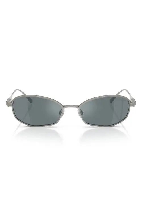 SWAROVSKI 55mm Pillow Sunglasses - Gunmetal/grey Mirror Black