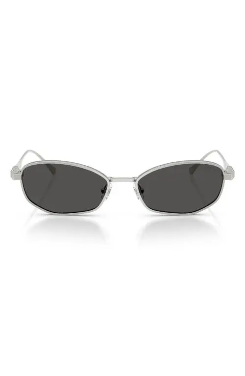 SWAROVSKI 55mm Pillow Sunglasses - Silver/dark Grey