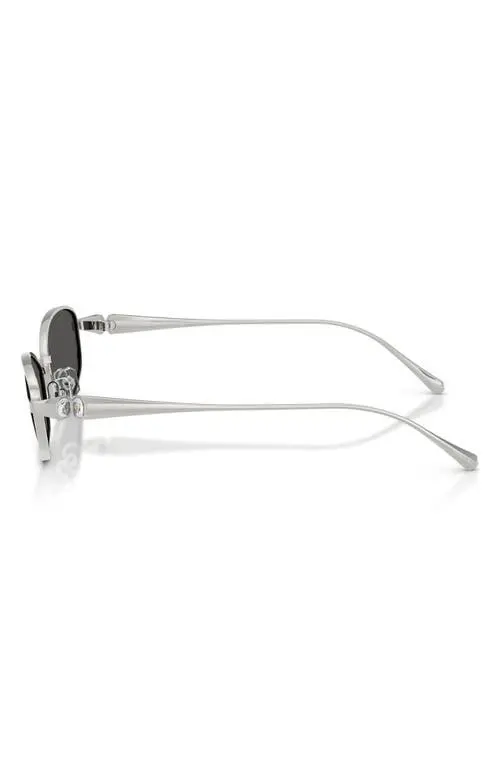 SWAROVSKI 55mm Pillow Sunglasses - Silver/dark Grey