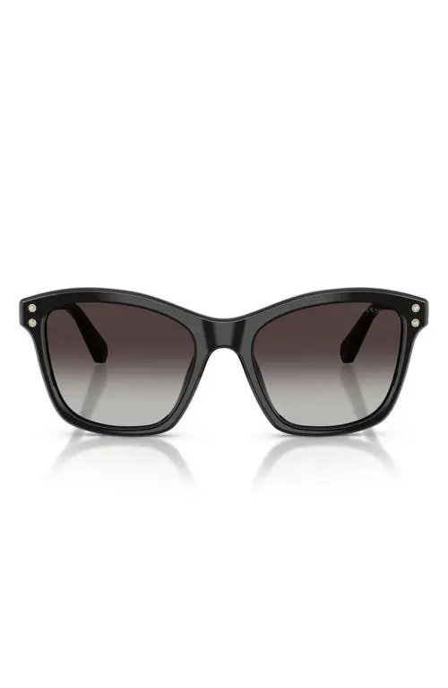 SWAROVSKI 54mm Embellished Square Sunglasses - Black/gradient Grey