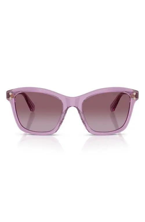SWAROVSKI 54mm Embellished Square Sunglasses - Transparent Amethyst/violet