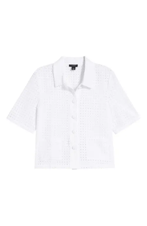Halogen Eyelet Embroidery Woven Shirt - Bright White