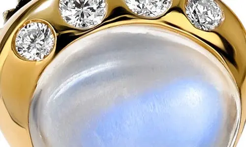 MARK HENRY Gumdrop & Diamond Stud Earrings - Moonstone
