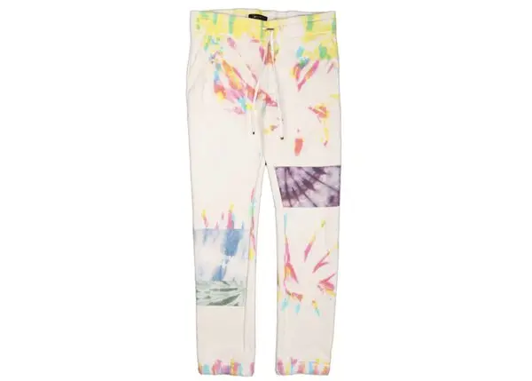 Amiri Patchwork Tie Dye Sweatpants - White