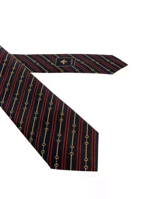 Gucci Striped Horsebit Pattern Tie